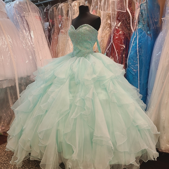 Mori Lee | Dresses | Frosty Mint Green Fairy Ballgown | Poshmark